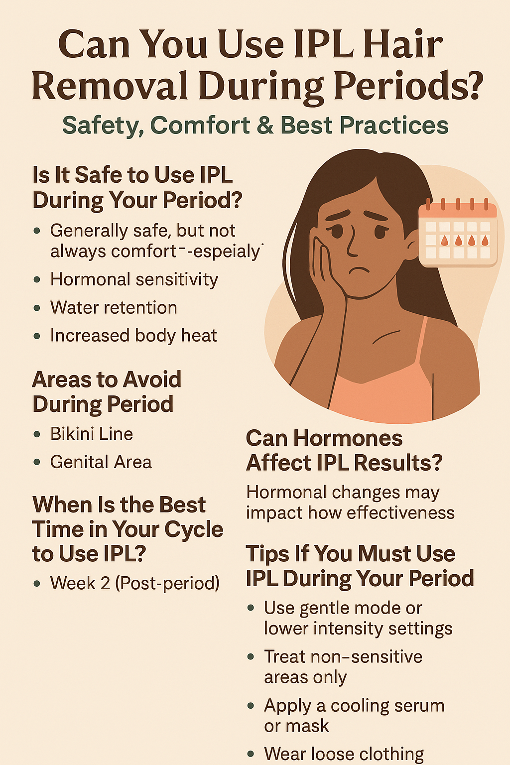 does bikini laser affect period