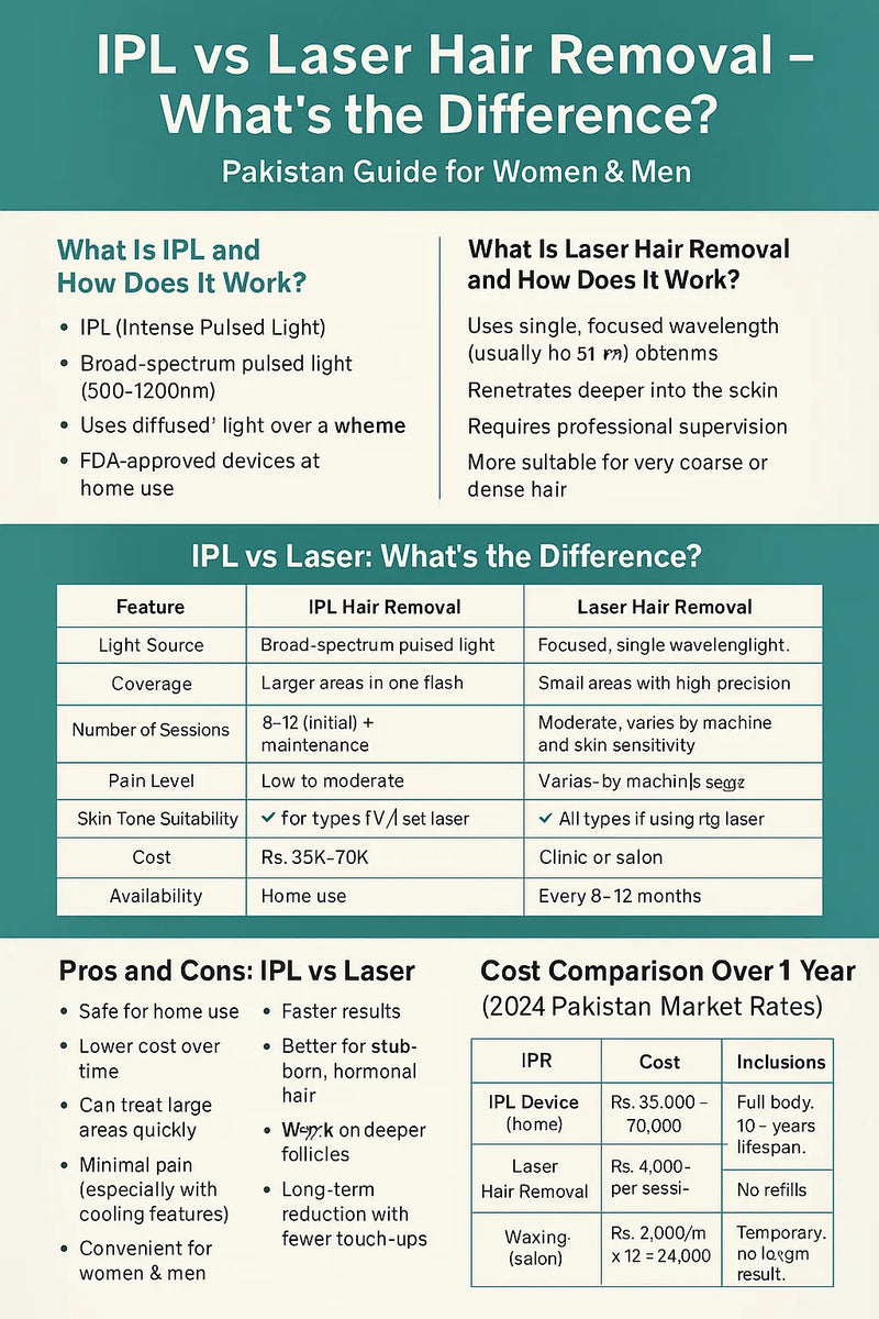 IPL vs Laser Hair Removal: What’s the Difference? (Pakistan Guide 2025 ...