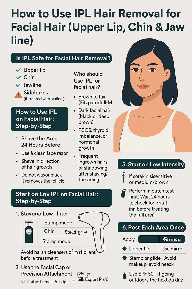 IPL for Facial Hair – Safe Use on Upper Lip, Chin & Jawline – The Lux Skins